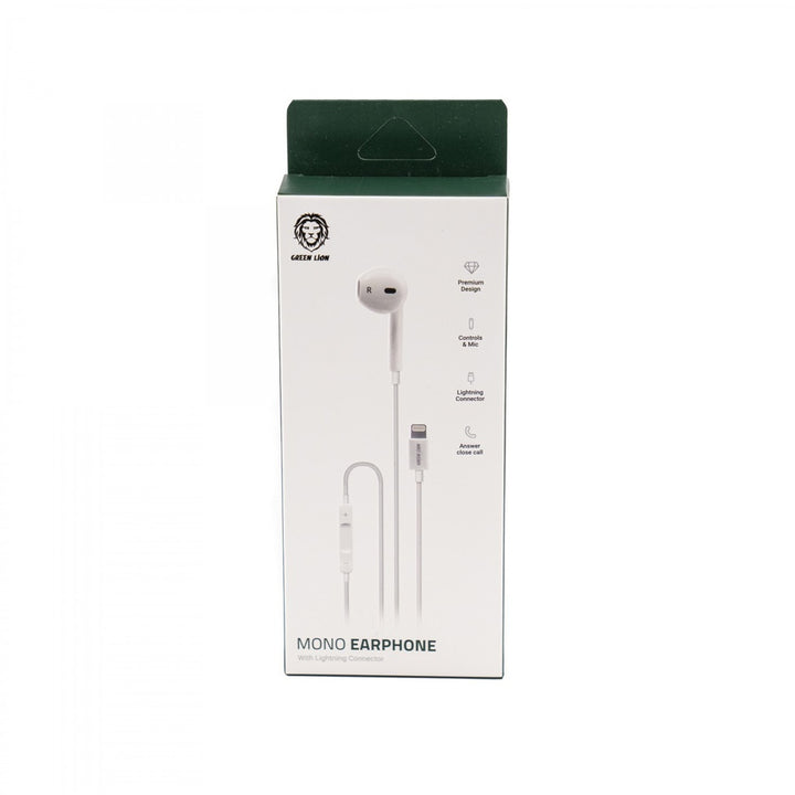 Green Lion Mono Earphone with Lightning Connector - White- سماعة أذن أ ...